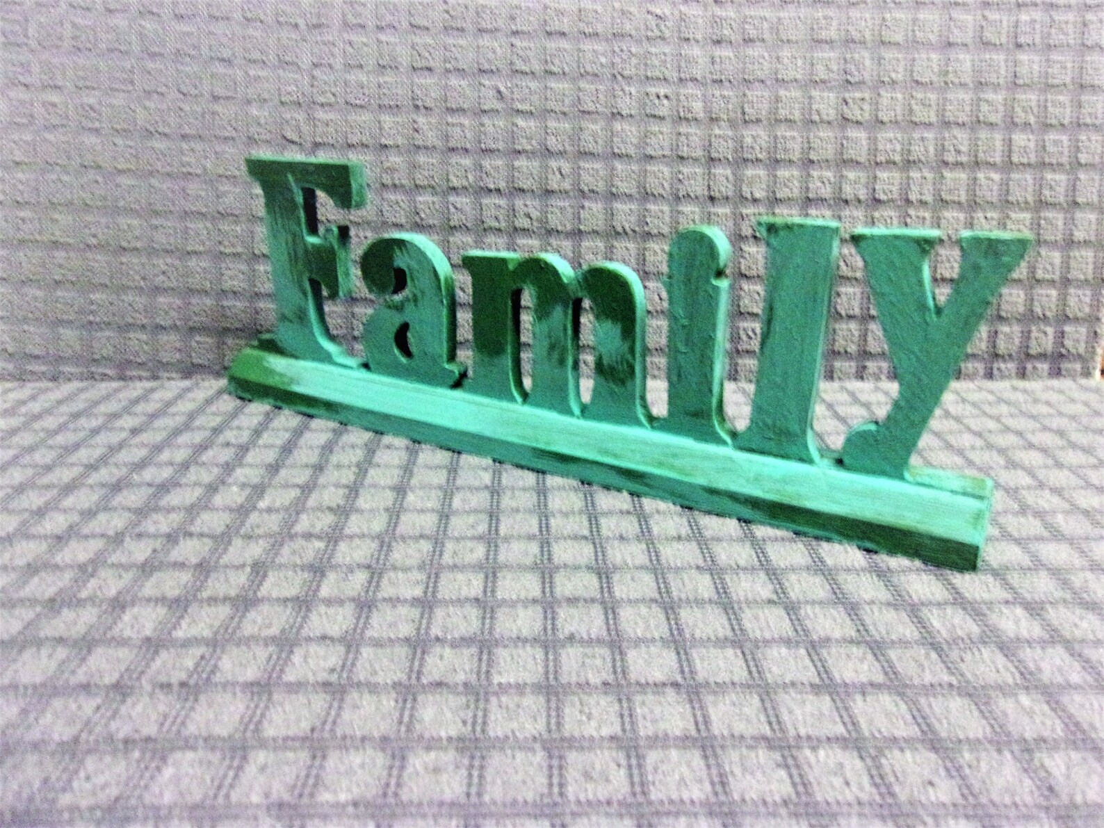 Green Wood Family Sign Wooden Home Office Decor | Etsy