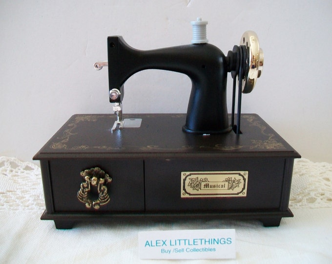 Antique Style Sewing Machine Music Box Berkeley Designs Tawain - Etsy