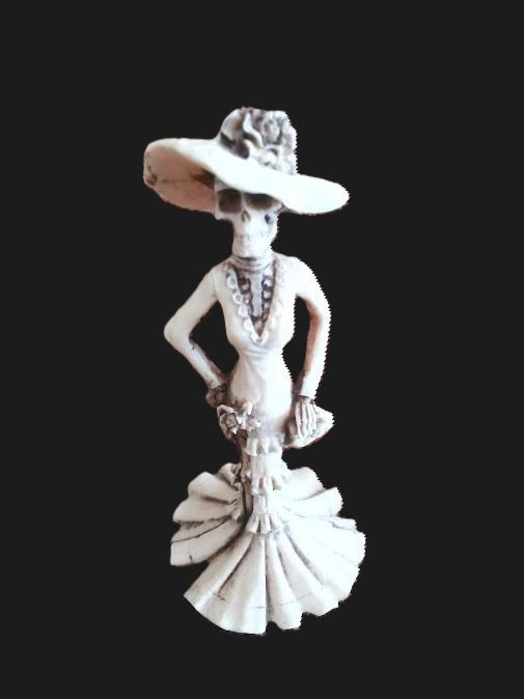 Vintage La Catrina Mexicana Statue Skeleton Dia De Los Muertos ...