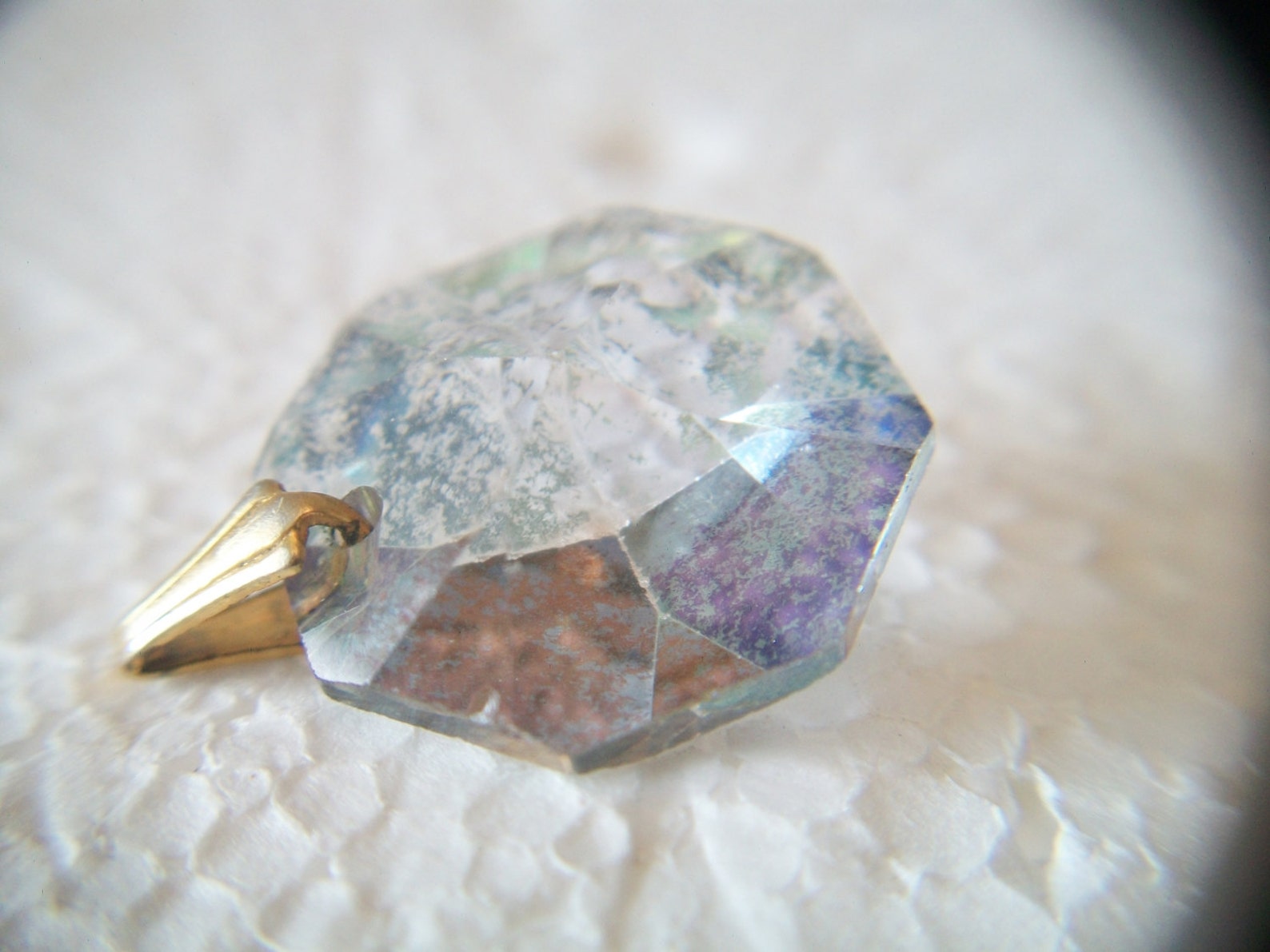 Crystal Octagon Pendant Geometric Shape Faceted Vintage - Etsy