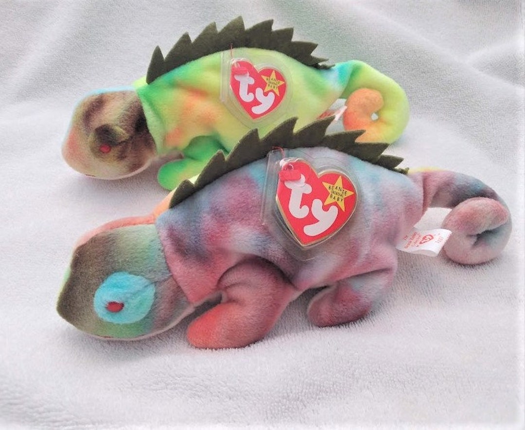 Two Vintage 1997 Ty IGGY Iguana Lizard Reptile Plush Toy - Etsy
