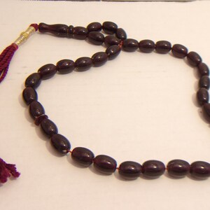 33 Burgundy Islamic Prayer Beads Muslim Misbah Pressed Amber Powdered ...