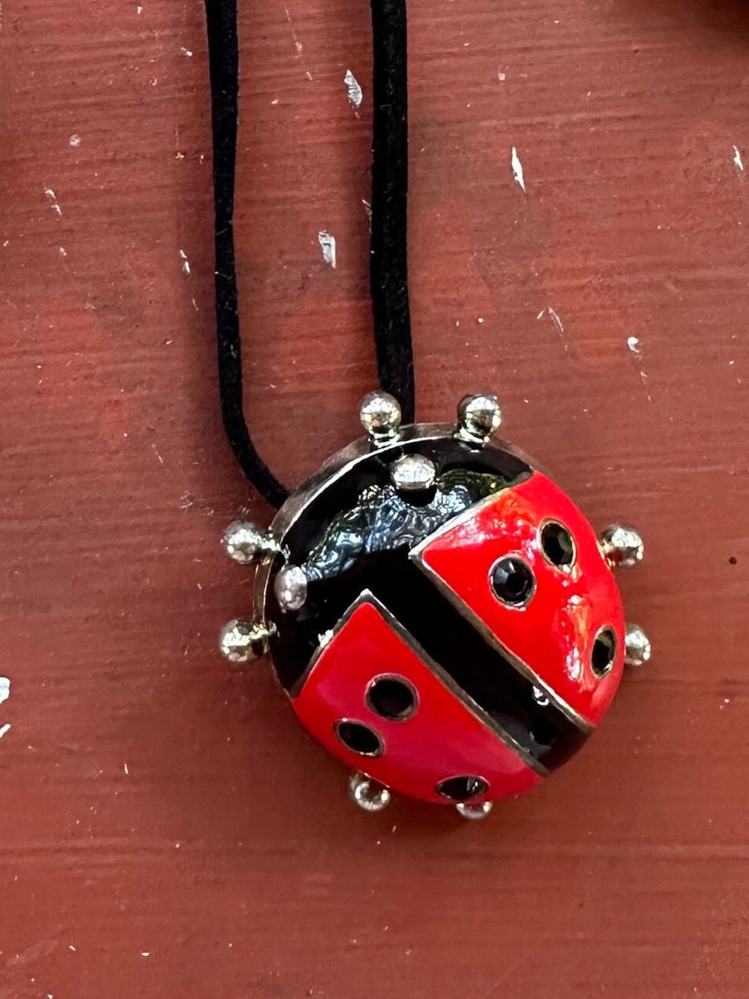 Vintage Metal and Enamel Ladybug Necklace / Pendant / Brooch - Etsy