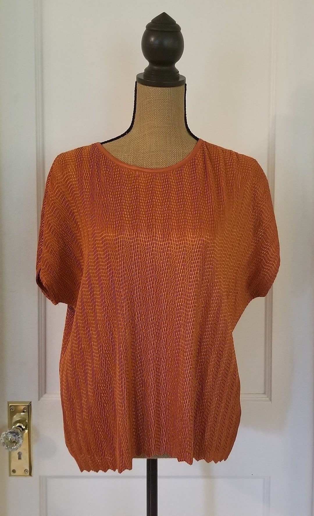Vintage 1990's Harvest Orange Tan Jay Short Sleeve Blouse - Etsy