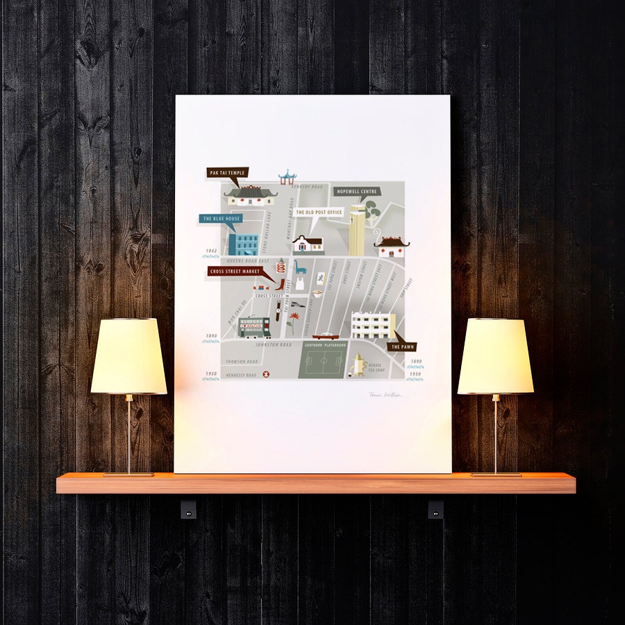 Wan Chai Heritage Map - Etsy Hong Kong