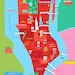New York Manhattan Map : Large, Hand-signed, Artist's Giclee Print - Etsy