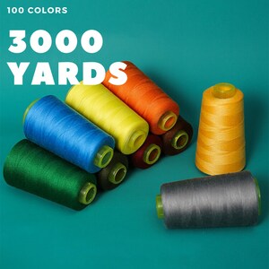 Polyester Sewing Thread 3000 Yards per Spool - 100 COLORS Durable ...