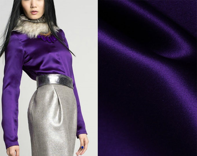 Solid Heliotrope Color Prue Silk Charmeuse Fabric by the Yard - Etsy