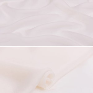 Solid Cream Color 100% Pure Silk Chiffon Fabric by the Yard or Metre ...