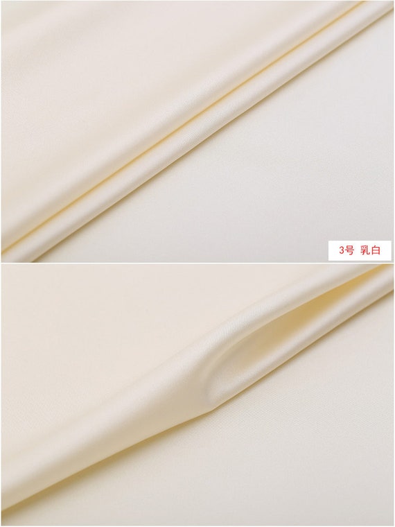 Solid Ivory White Stretch Tela de seda doble Joe Telas | Etsy