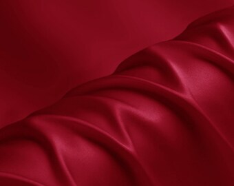 Pure Color Silk Rust Red Fabric Stretch Silk Satin Designer Fabric by ...