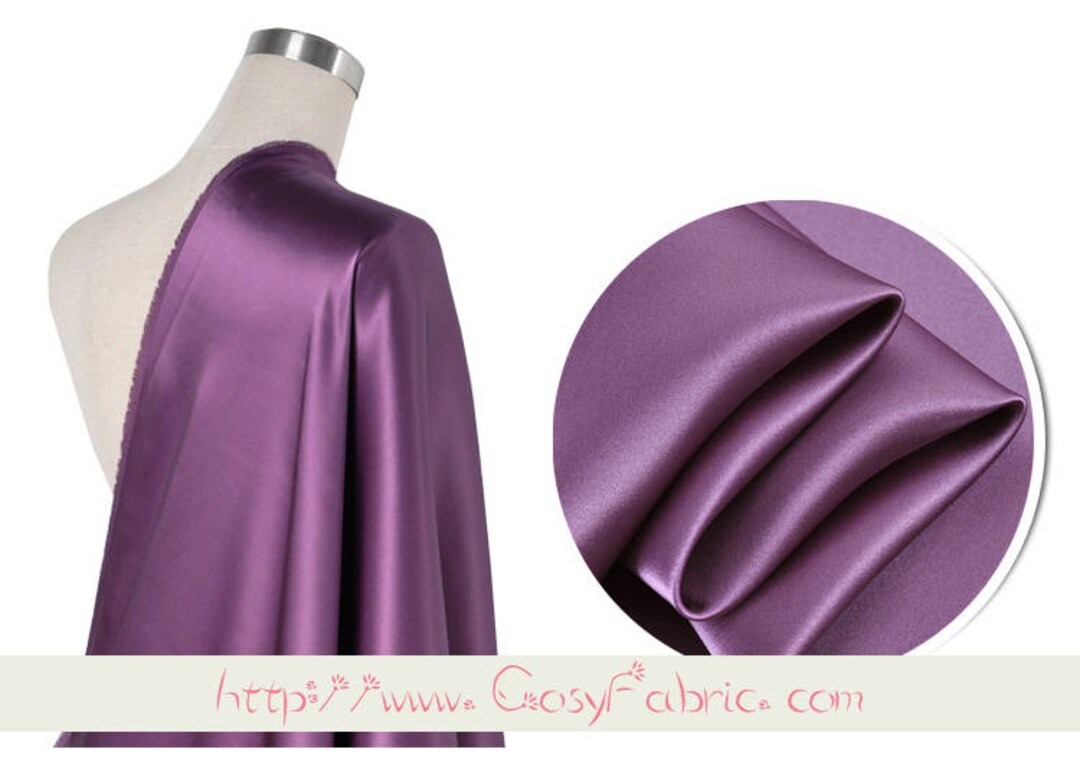 Solid Grapes Purple 100% Pure Silk Charmeuse Fabric Width 44 Inch 16 ...