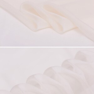 Solid Cream Color 100% Pure Silk Chiffon Fabric by the Yard or Metre ...