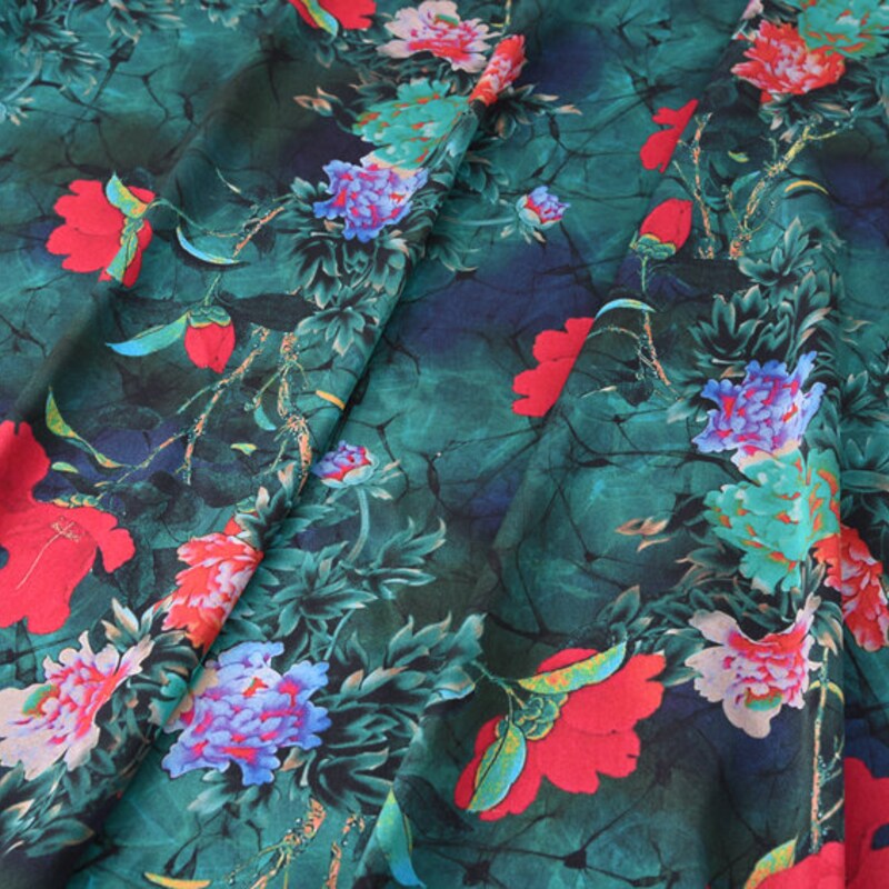 Red Green Fabric - Etsy