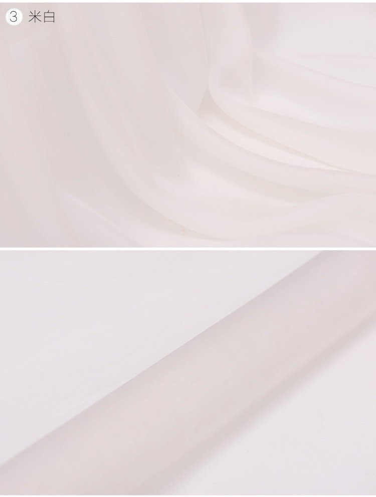 Solid Cream Color 100% Pure Silk Chiffon Fabric by the Yard or | Etsy