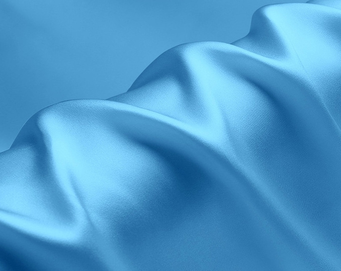Blue Jewel Color Real Silk Fabric Charmeuse Fabric for Sewing | Etsy