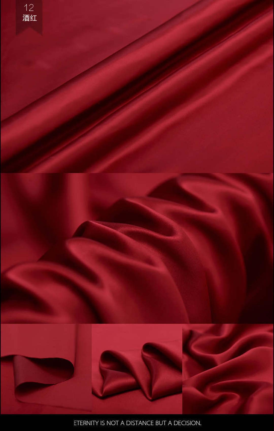 Solid Wine Red 100% Silk Charmeuse Fabric by the Yard or Meter Width 44 ...