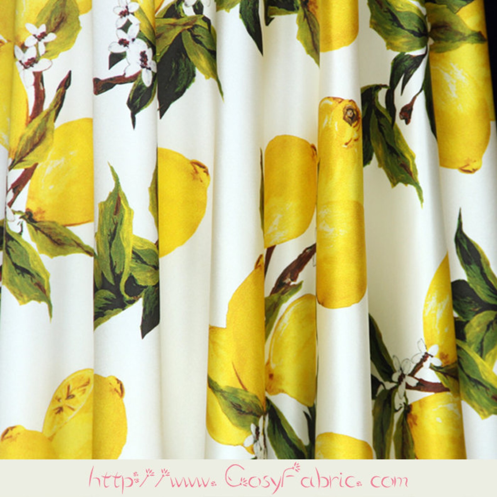 Lemon Fruit Print Stretch Silk Satin Fashion Apparel Fabric - Etsy