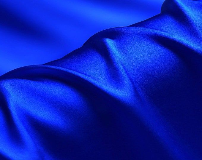 Blue Jewel Color Real Silk Fabric Charmeuse Fabric for Sewing | Etsy