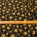 Yellow Stars Print 100% Pure Silk Fabric Black Crepe De Chine Fabrics ...