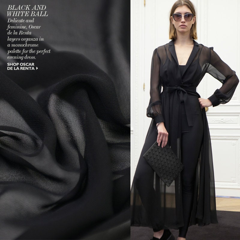 Solid Black 100% Pure Silk Crepe Georgette Fabric Width 43 Inch 12 ...