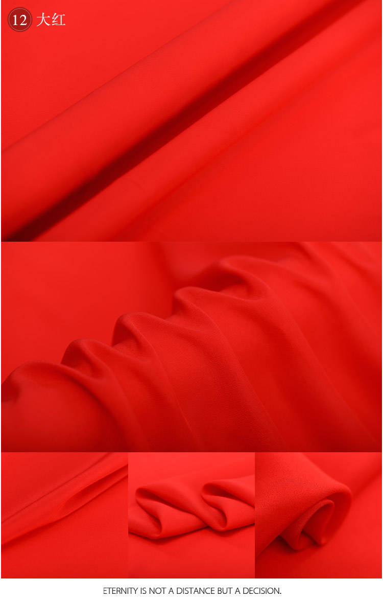 Solid Red 100% Silk Crepe De Chine Fabric by the Yard or Metre Width 55 ...