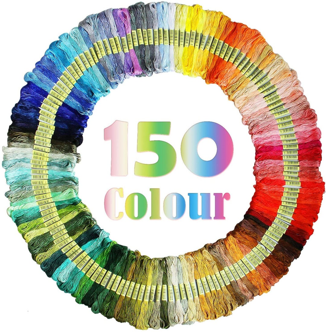 Rainbow Color Embroidery Floss 150 Skeins, Cross Stitch Thread ...