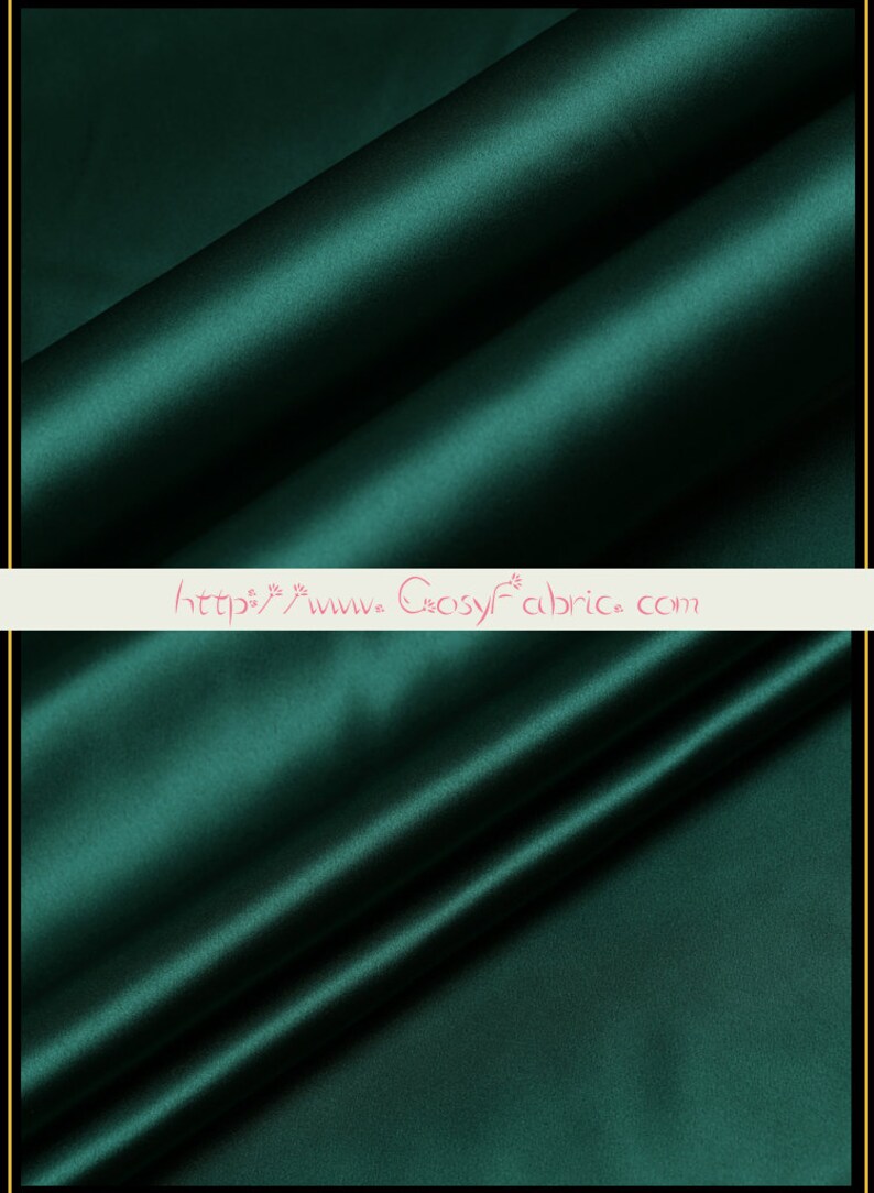 Solid Dark Green Prue Silk Satin Charmeuse Fabric by the Yard - Etsy