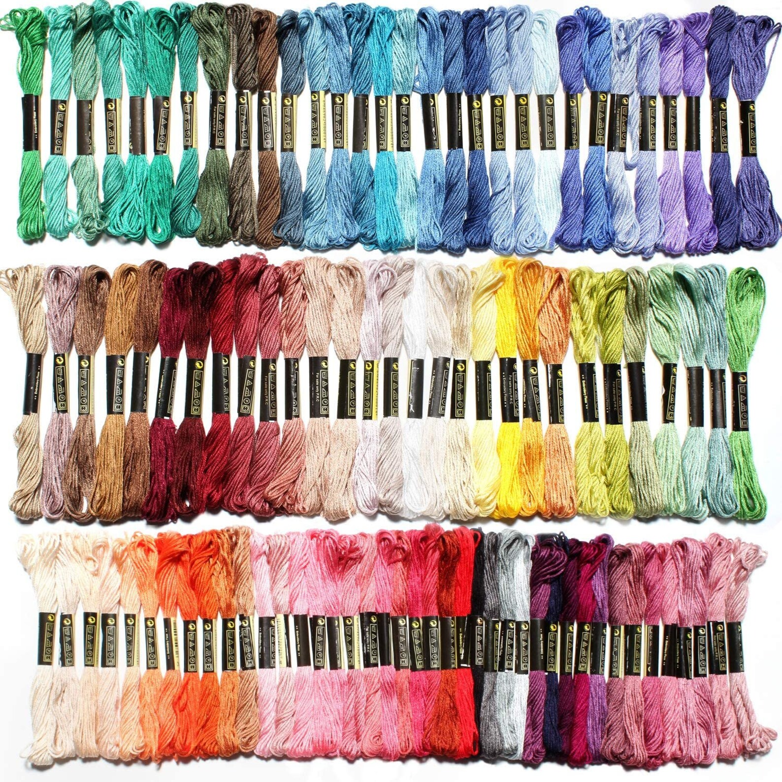 Rainbow Color Embroidery Floss 150 Skeins, Cross Stitch Thread ...