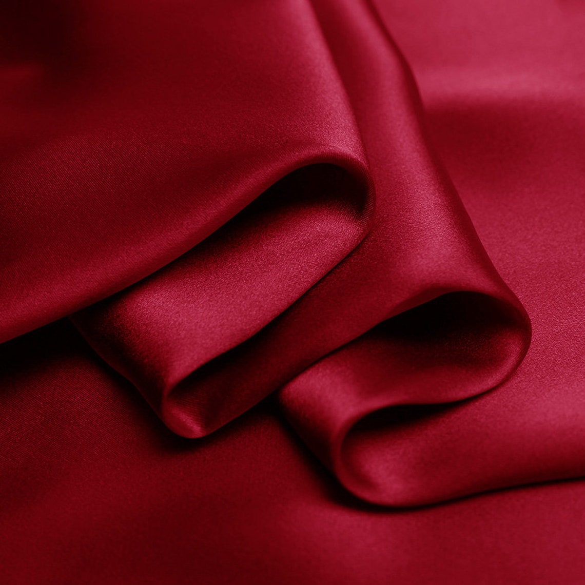 Tango Red Pure Real Silk Fabric Charmeuse Crepe Satin Fabrics - Etsy