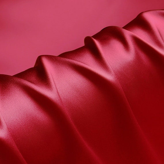 Scarlet Red Real Silk Fabric Charmeuse Crepe Fabric for Sewing | Etsy