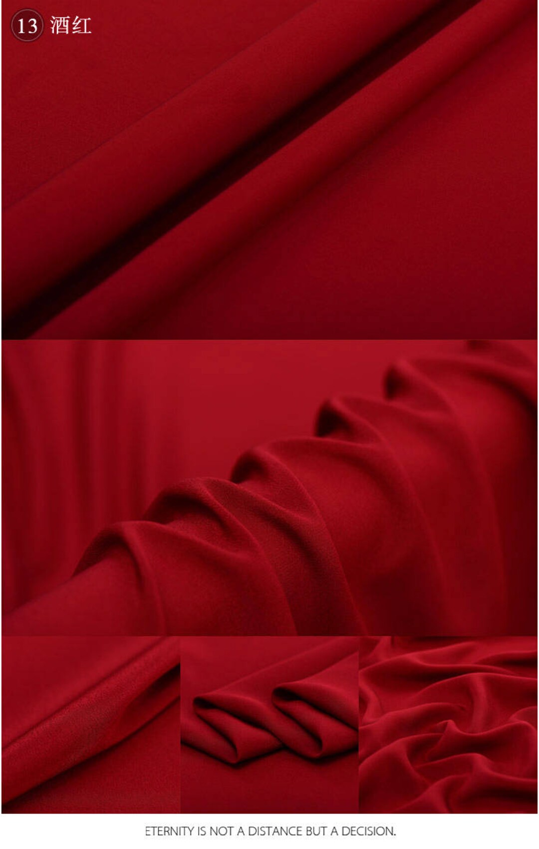 Solid Wine Red 100% Silk Crepe De Chine Fabric by the Yard or Metre ...