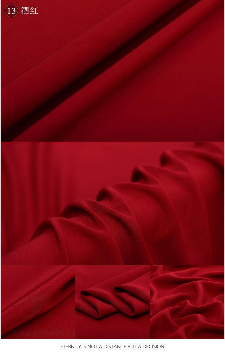 Solid Wine Red 100% Silk Crepe de Chine Fabric By The Yard or | Etsy