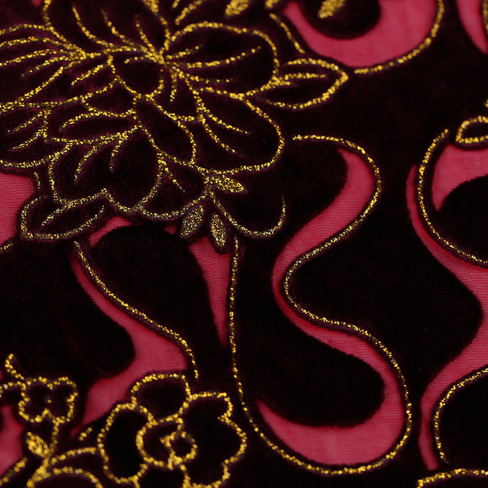 Silk Etched-out Velvet Fabric With Floral Pattern for Fashion Apparel ...