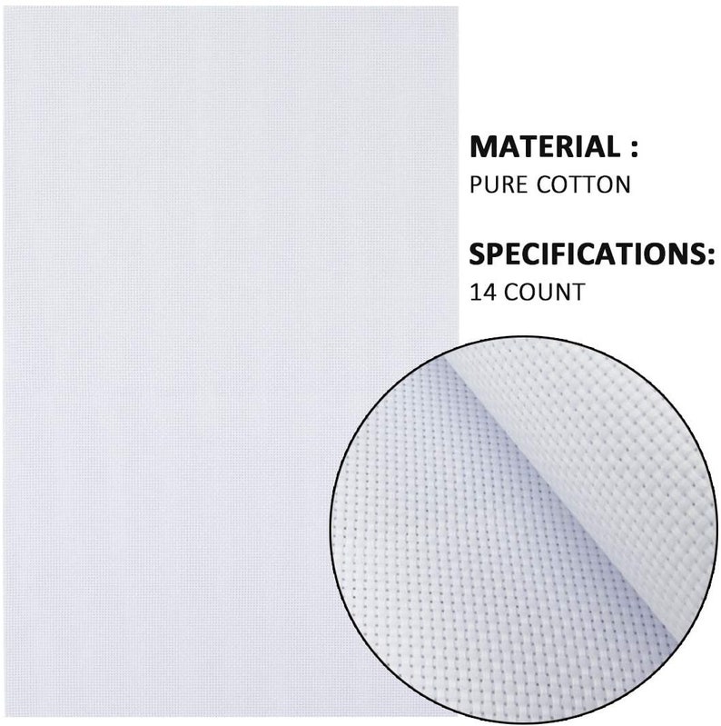 6 Pieces Aida Cloth 14 Count Cross Stitch Fabric White 12 by | Etsy