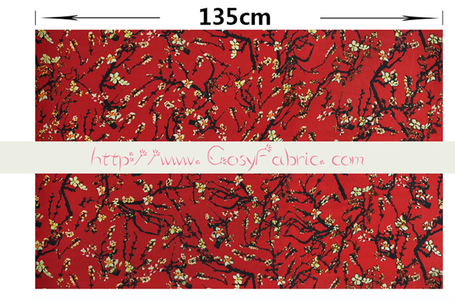 Small Floral Print Red Green 100% Silk Chiffon Fabric Width 53 Inch ...
