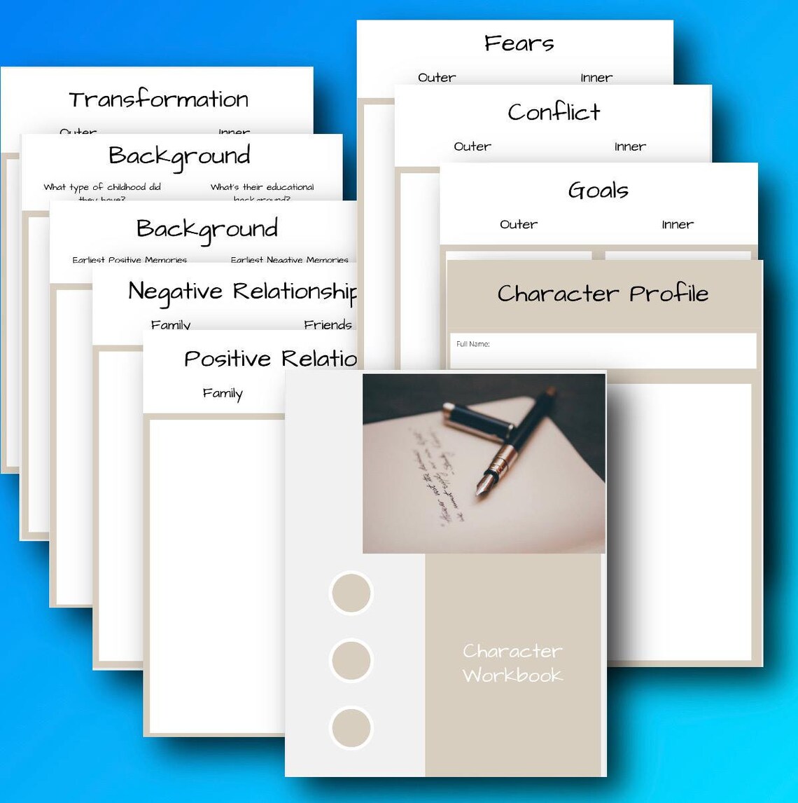 Character Workbook - Etsy