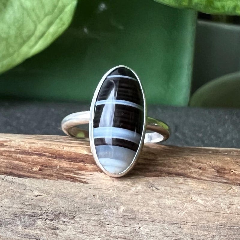 Banded Agate Ring - Etsy