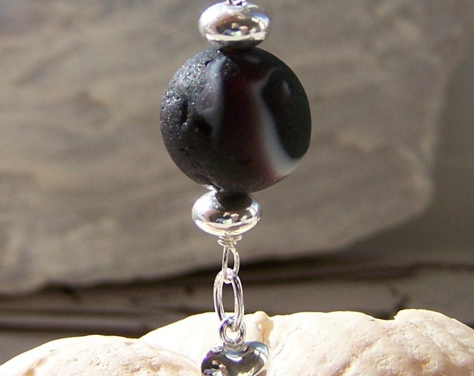 North East Coast of England Sea Glass Silver Necklace Purple Marble - Etsy