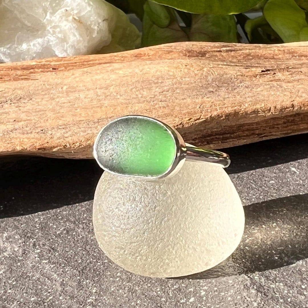 Sea Glass Ring, Sterling Silver, Silver Jewellery, Sea Glass Jewellery ...