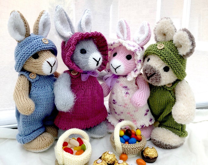 Elderberry Bunny PDF Knitting Pattern Download - Knitted Flat - Written ...