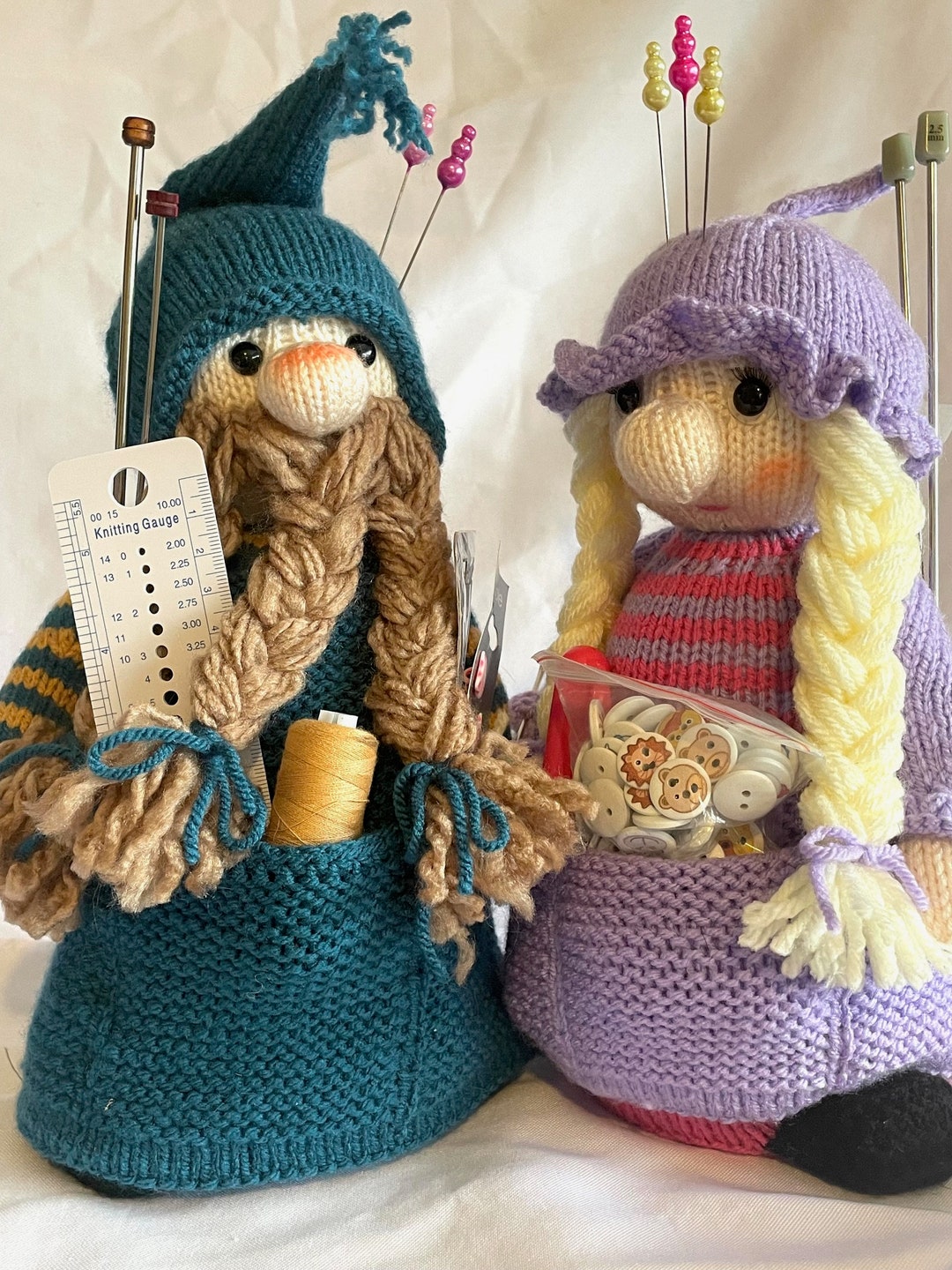 Mr and Mrs Gnome Tidy - PDF Knitting Pattern Download - Knitted Flat ...