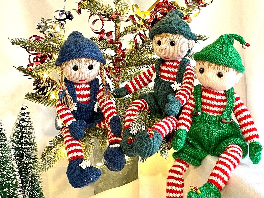 Ginger and Snap Elves Pdf Knitting Pattern Download - Knitted Flat ...