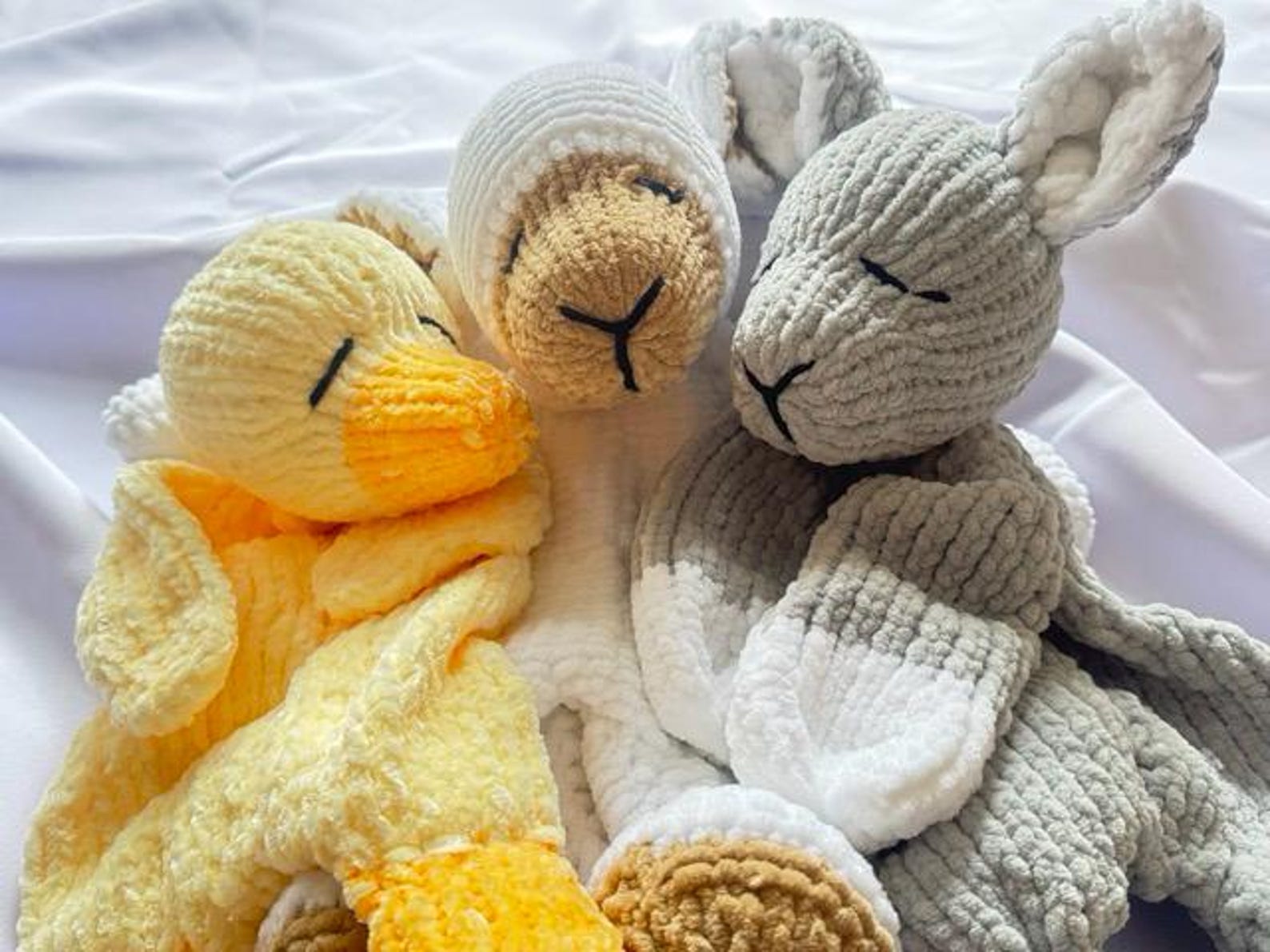 Love a Duck, Lamb and Bunny Comforter PDF Knitting Pattern Download ...