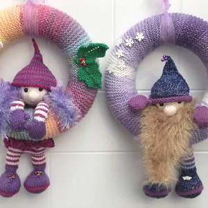 Seasonal Character Wreaths Pdf Knitting Pattern Download - Knitted Flat ...