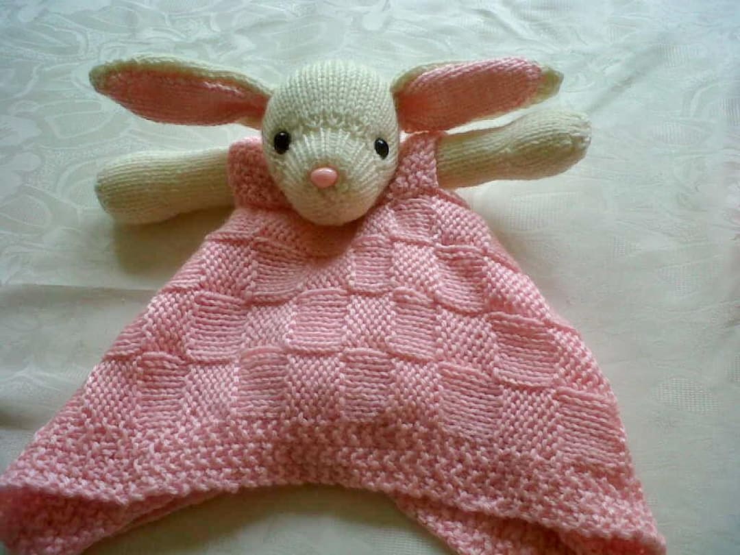 Bunny Buddy Comfort Blanket Pdf Knitting Pattern Download - Knitted ...