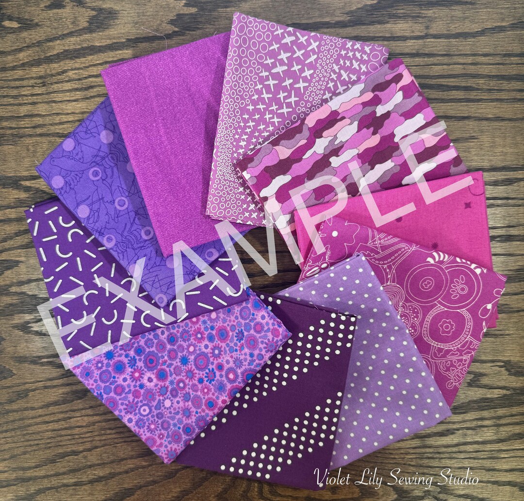 Purple/raspberry Fat Quarter Bundle (grab Bag) - Etsy