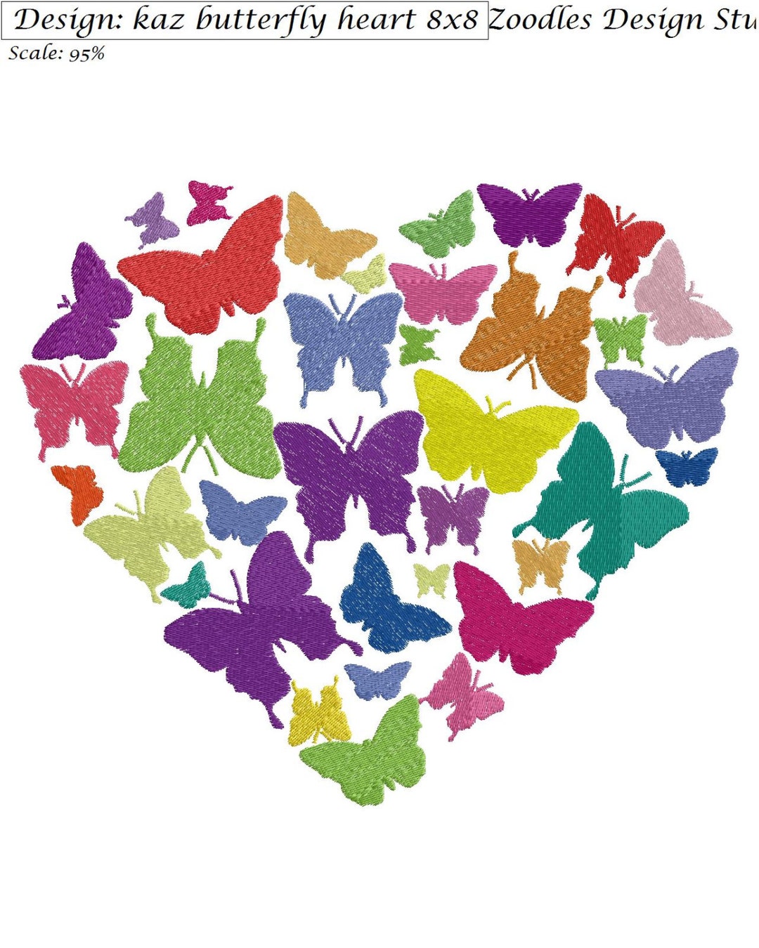 Butterfly Heart, Love Multi-colored Heart Design, Insect, Butterfly ...