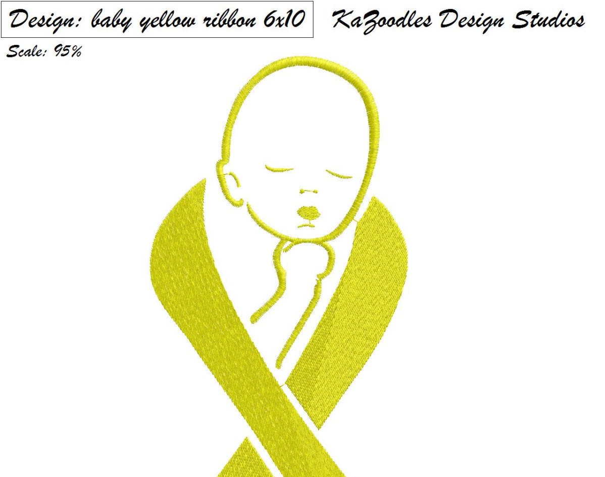 Awareness Ribbon SIDS/ Death of Child, Embroidery Design, Child Loss ...