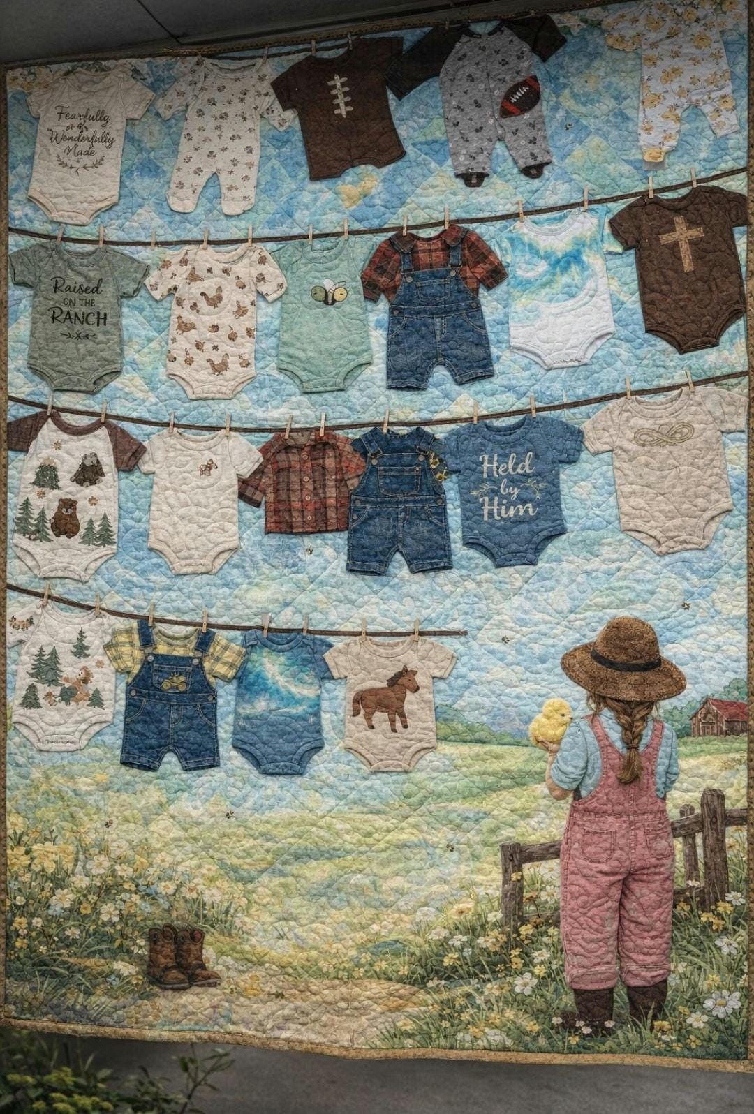 Clothesline Memory Quilt – Custom Heirloom Made From Your Baby’s ...
